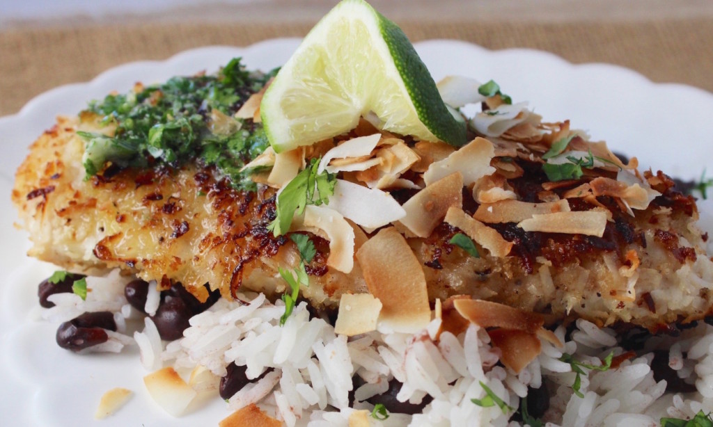 Coconut Snapper with Lime Cilantro Butter