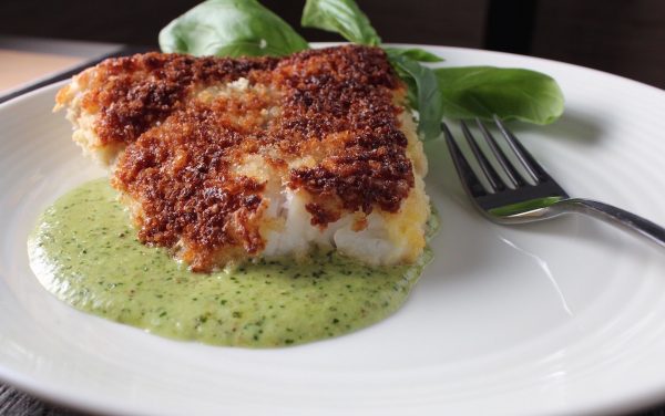 Crunchy Scamp with Basil Cream Sauce | #site_title