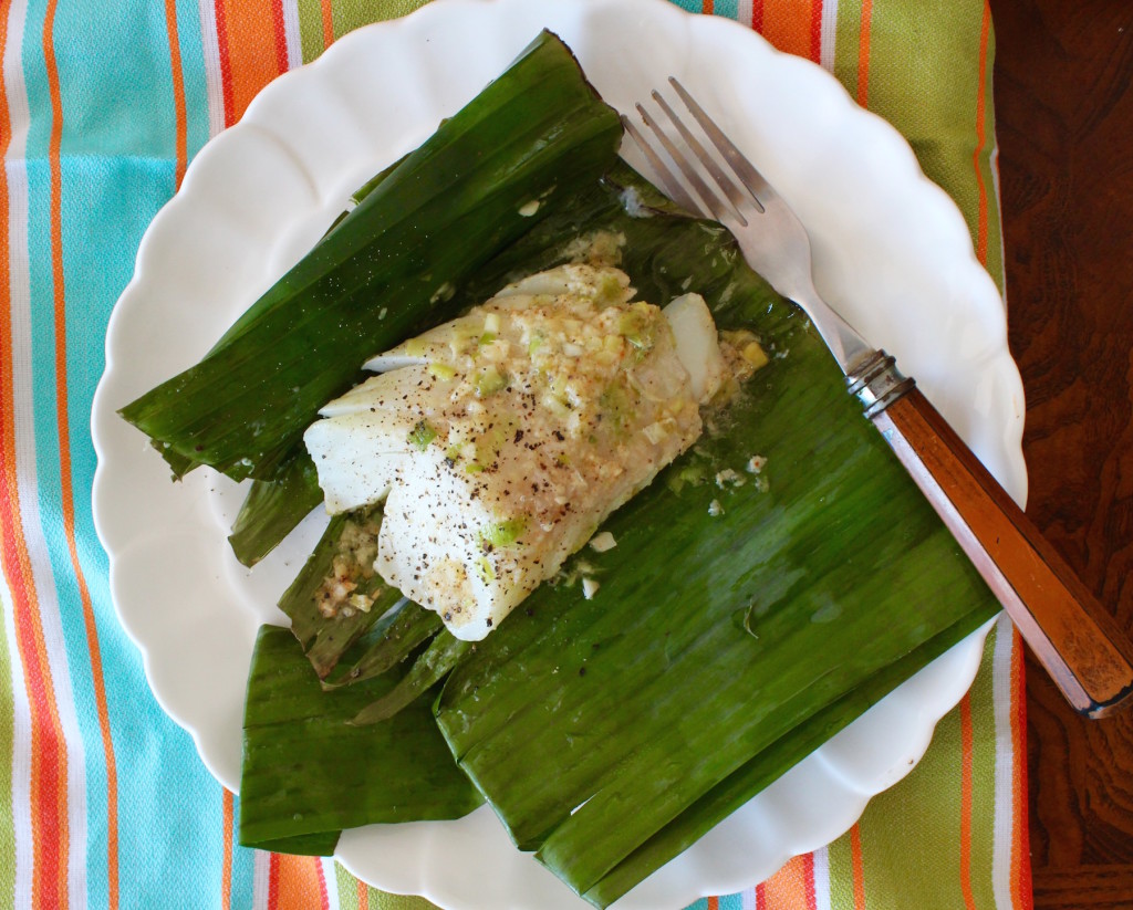 Roasted Cod in Banana Leaves